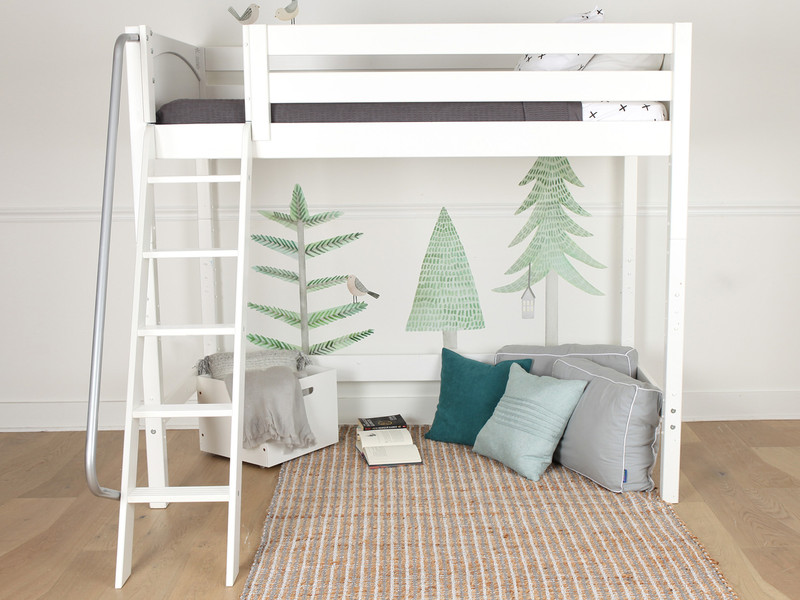 Maxtrix High Loft Bed w/Angled Ladder, Twin - Bedroom Source
