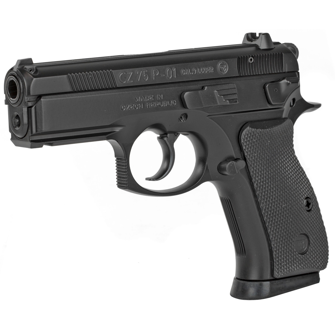CZ 75 P-01 9mm Compact Pistol with Decocker – Black Aluminum Frame, 15 ...