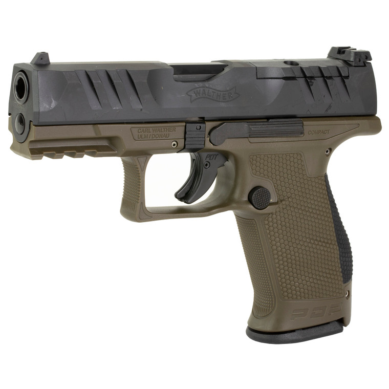 Walther PDP Compact 9mm Pistol with 15-Round Magazine and Green Optic ...