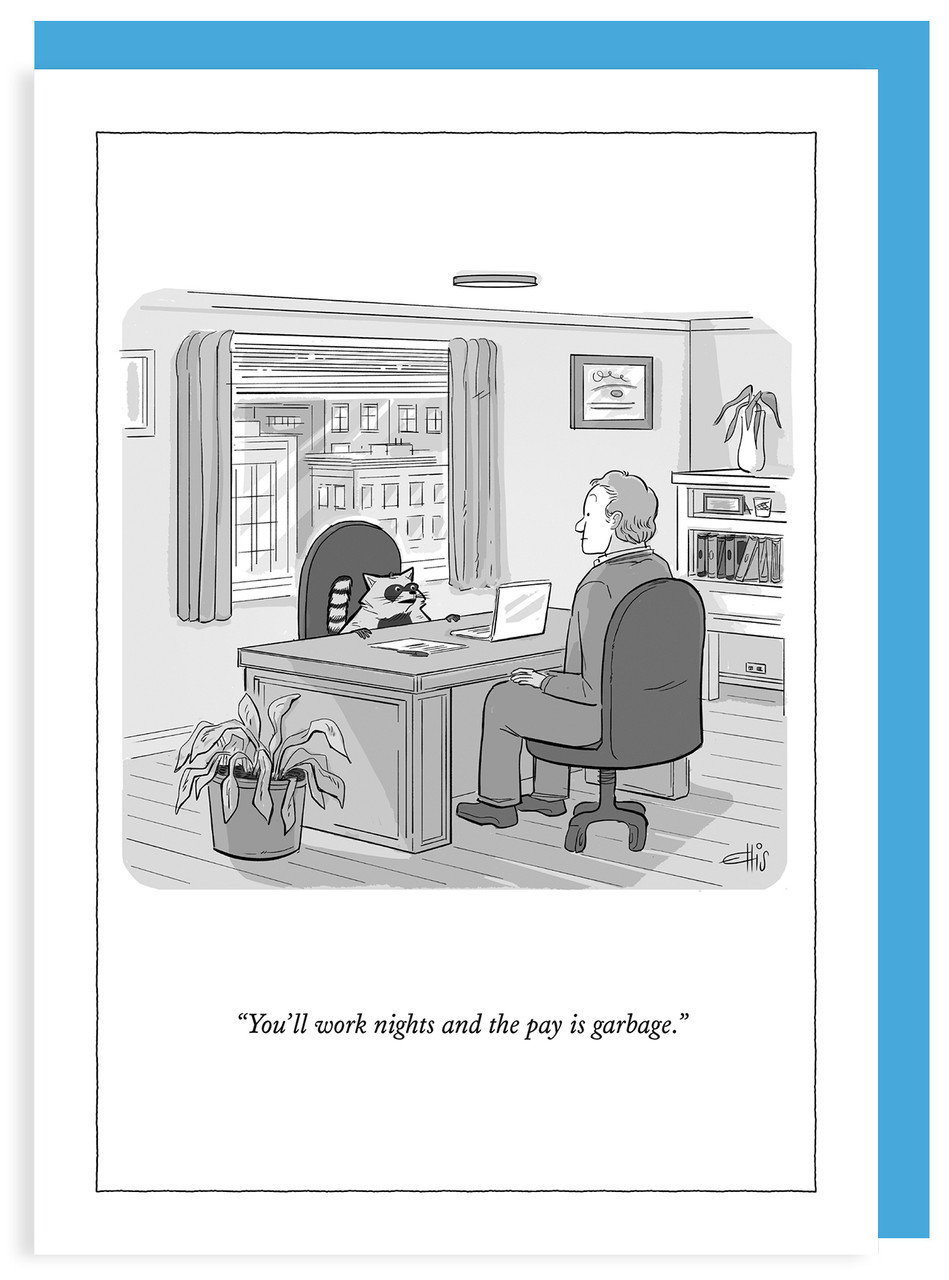 V Pay Is Garbage 5 X 7 Nyer Cartoon Card Nelson Line