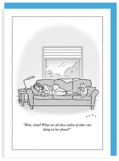 Bigger Cat New Yorker Cartoon Card Nyc427 Nelson Line