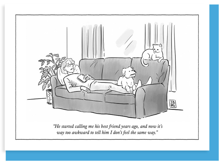 H Way Too Awkward 5 X 7 Nyer Cartoon Card Nelson Line