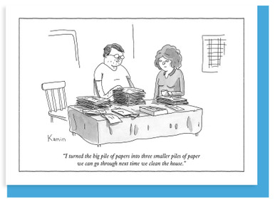 (H) PAPER PILES - 5x7 NY'ER CARTOON CARD - Nelson Line