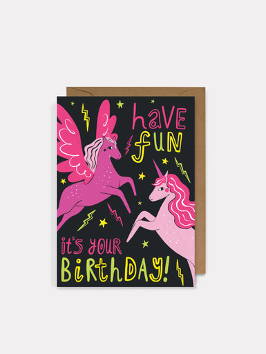 Birthday Unicorn - 4.25 x 6" Birthday Card - Nelson Line