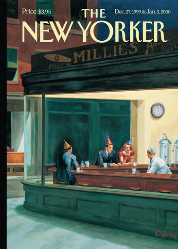 New Year For Nighthawks | New Yorker New Year Cover Card - Nelson Line