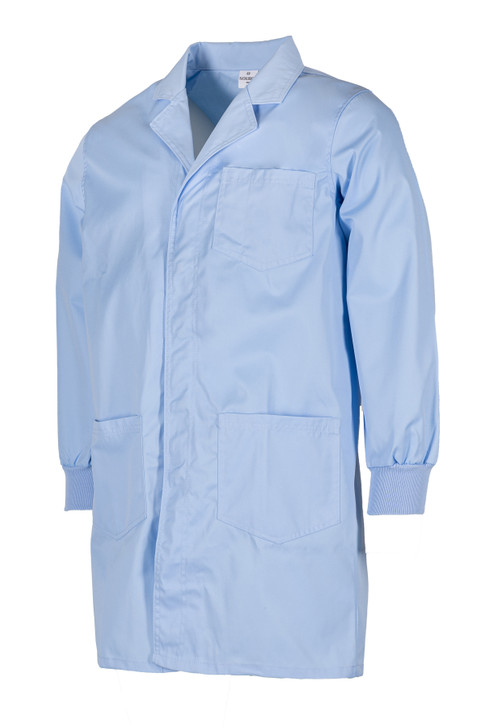 Knit Cuff Light Blue Lab Coat | Unisex Lab Coat