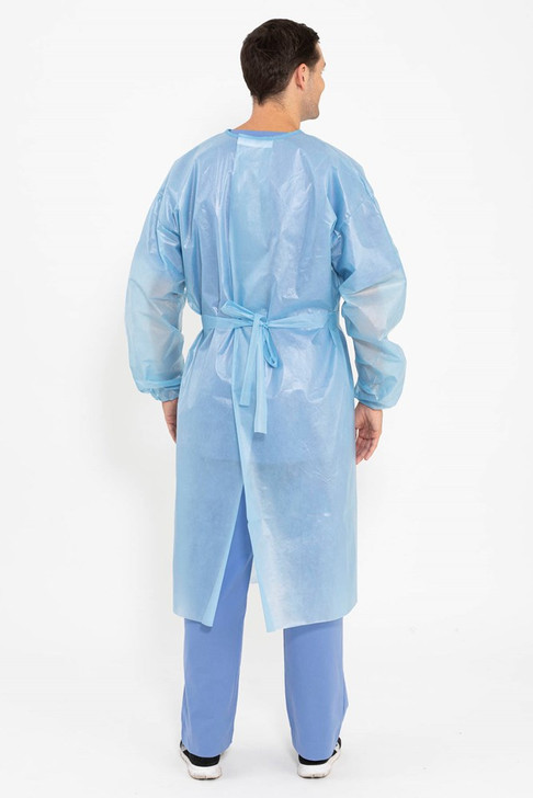 Disposable Blue Lab Gown Splash-Resistant - Source SBG