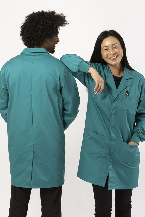 Knit Cuff Lab Coat - Jade - Lab Coat Co