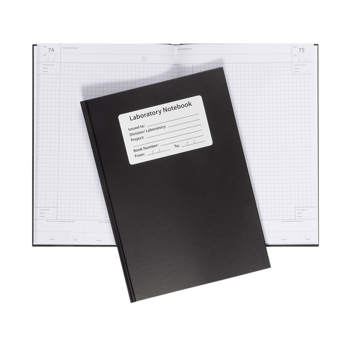 Lab Notebook 128pg Grid Black - Lab Coat Co