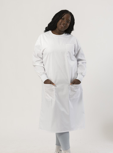 White Lab Gown Unisex | Knit Cuff Lab Gown Australia