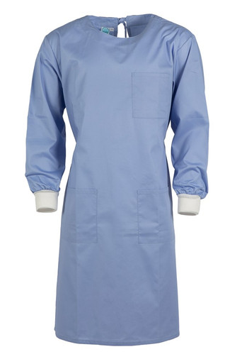 Knit Cuff Lab Gown Silver Blue | Unisex Lab Gown