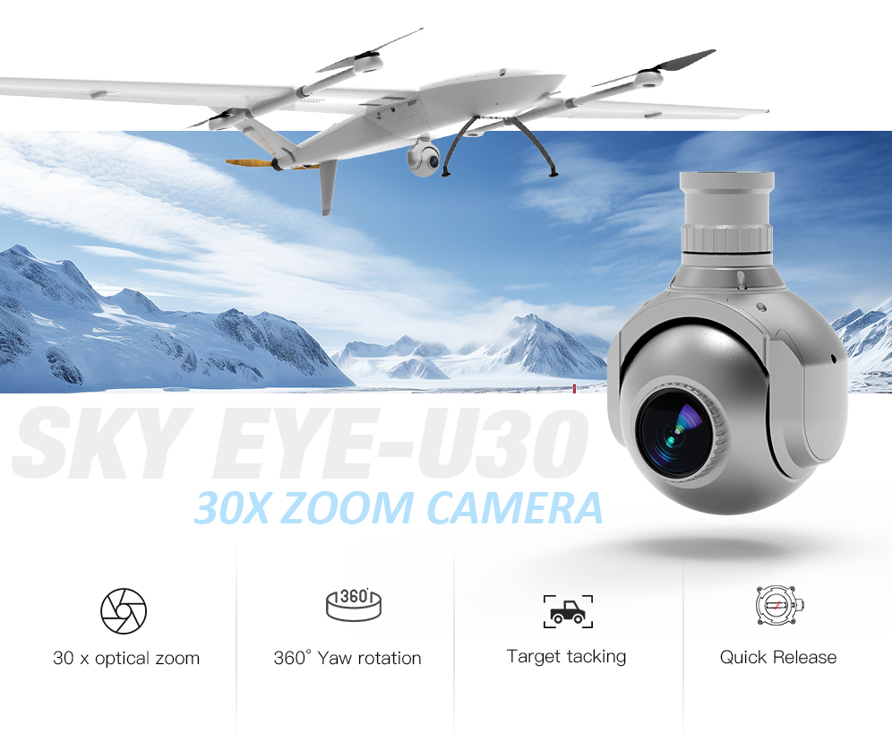 1080P 30X Optical Zoom Camera For Fix Wing & VTOL | 2-Axis High ...