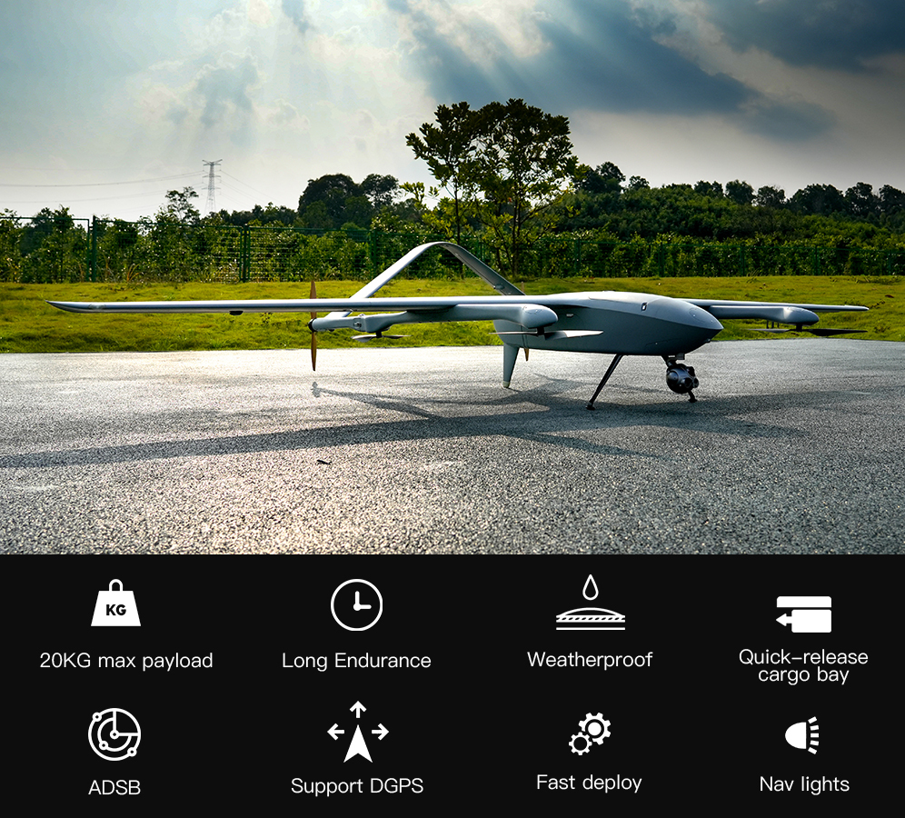 Sky Whale Max Eletric VTOL Drone 20KG Payload
