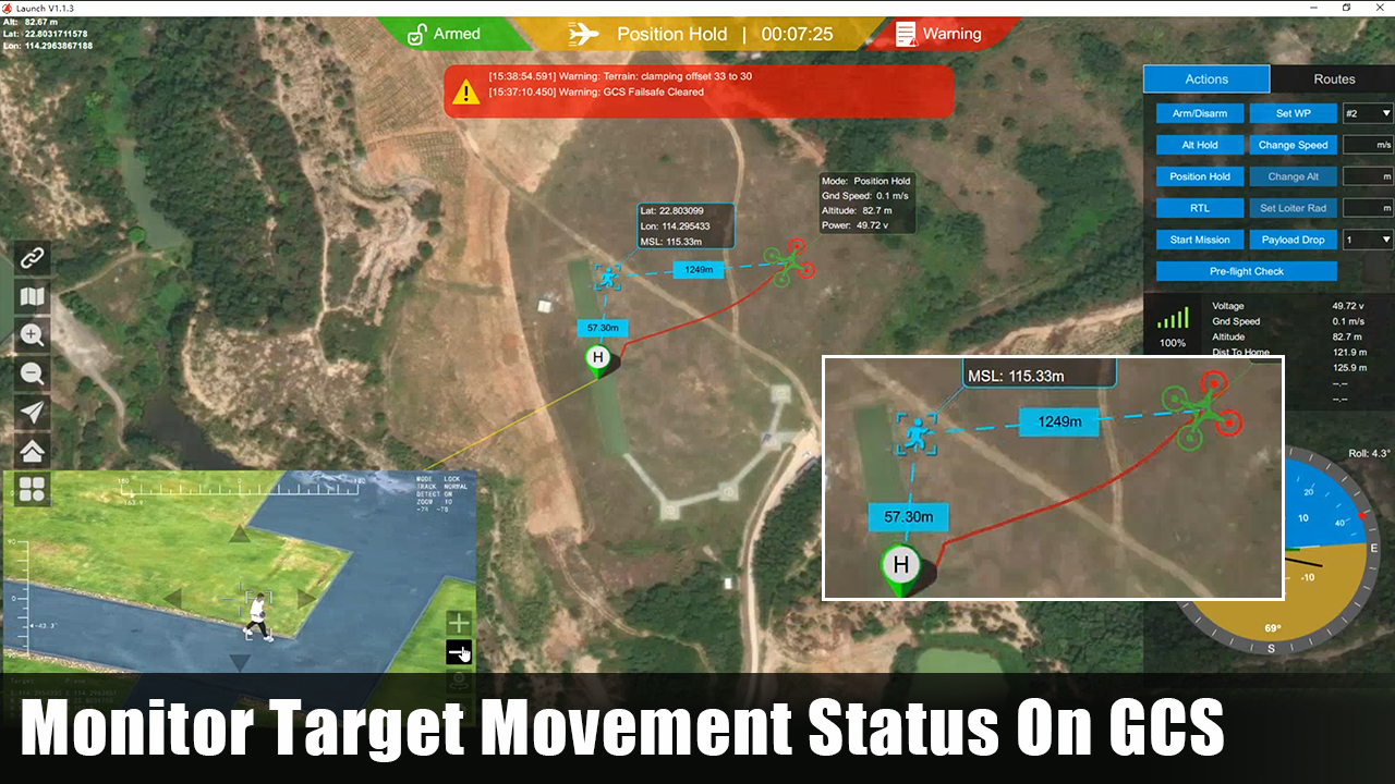 Monitor Target Movement Status On LAUNCH GCS - Yangda Security