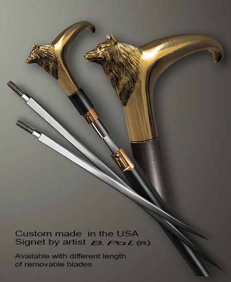 Handmade Wolf Walking Cane | Designer Boris Palatnik