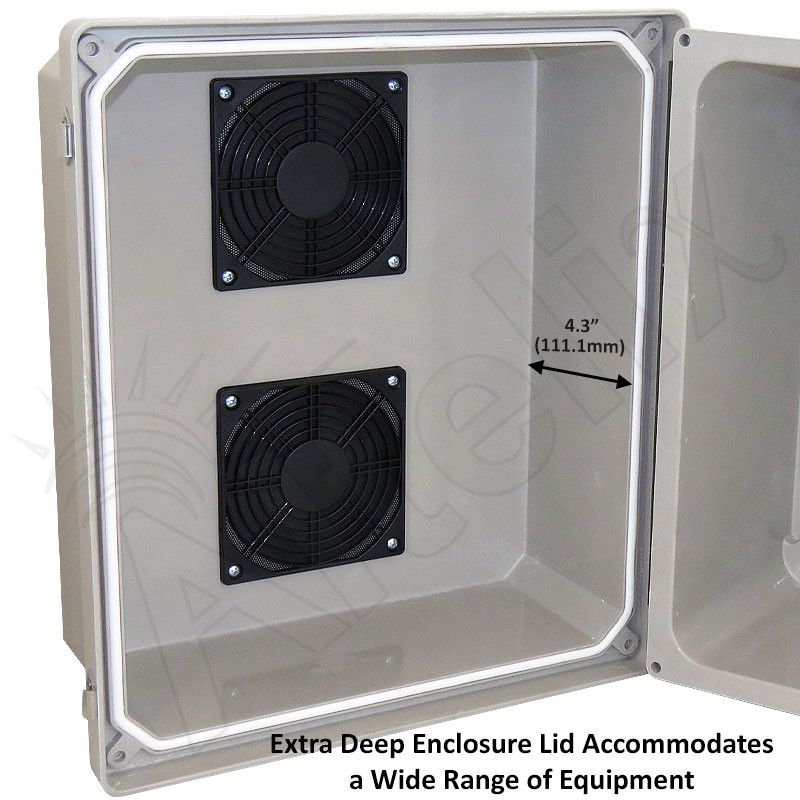 Altelix 14x12x10 Vented Industrial DIN Rail Fiberglass Enclosure - Altelix
