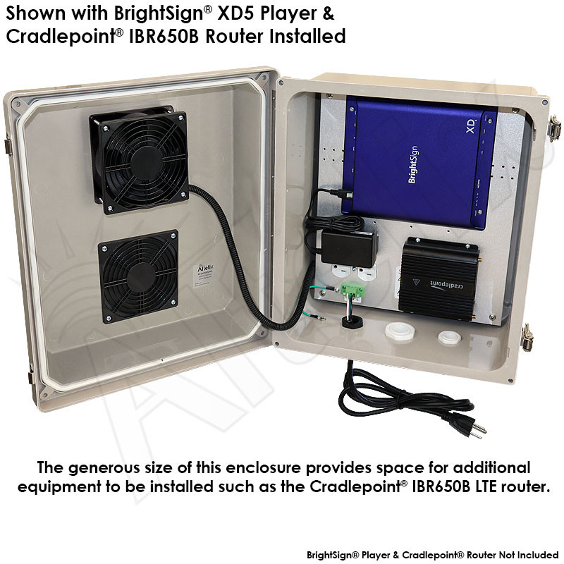 Altelix 14x12x8 Fiberglass Weatherproof Vented NEMA Enclosure for ...