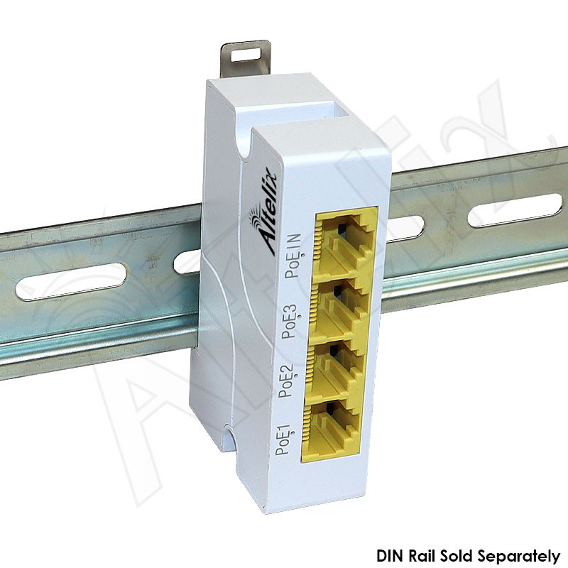 Altelix Gigabit IEEE 802.3af/at 4 Port PoE Extender Repeater Switch ...