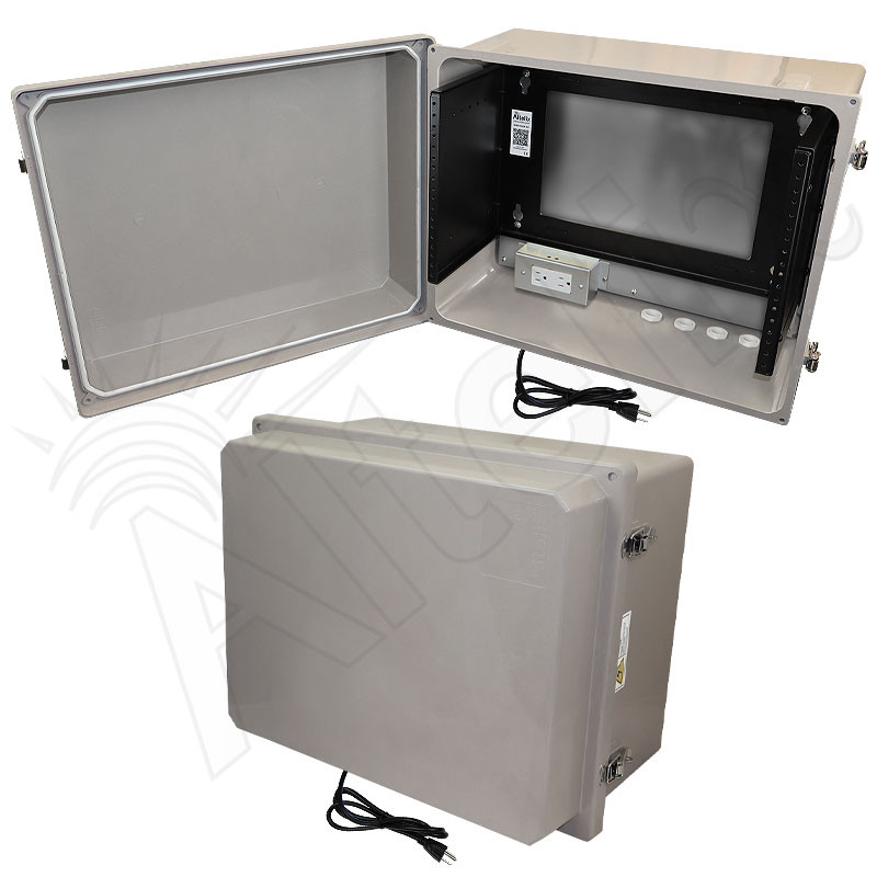 Altelix 16x20x12 Fiberglass Weatherproof NEMA Enclosure with 19" Wide ...