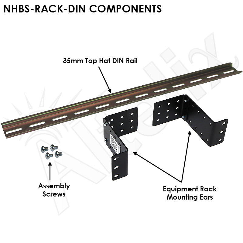 Altelix Adjustable 1U 19" Rack Mount DIN Rail Kit - Altelix
