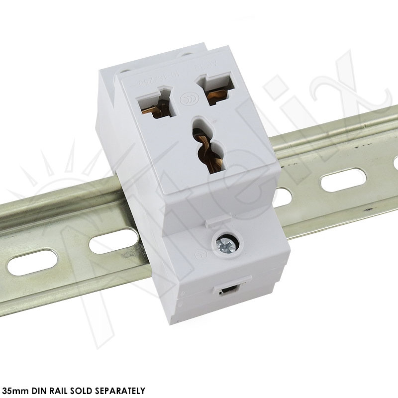 DIN Rail Mounted 3 Prong USA Grounded AC Power Receptacle with ...