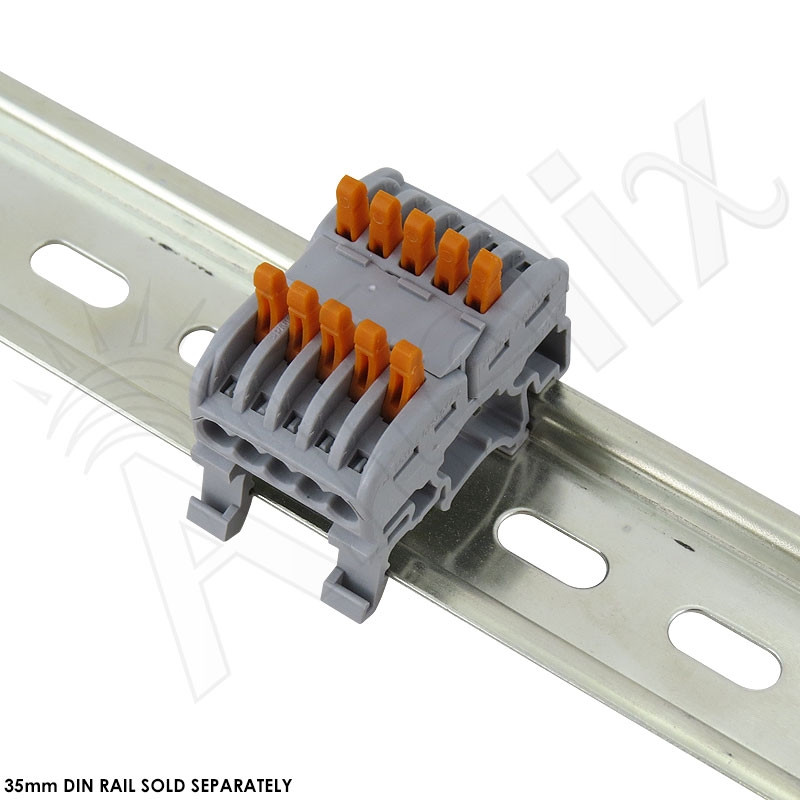 5-Conductor DIN Rail Mount Quick Splicing Connector - Altelix