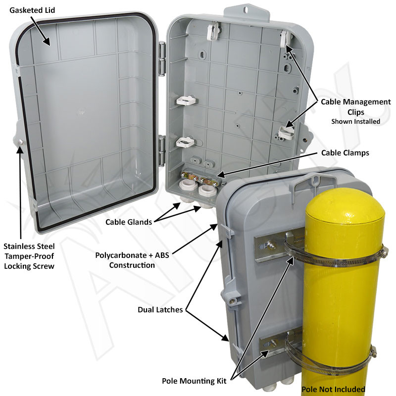 Weatherproof NEMA Enclosures - NEMA Enclosures by Features - Pole Mount ...