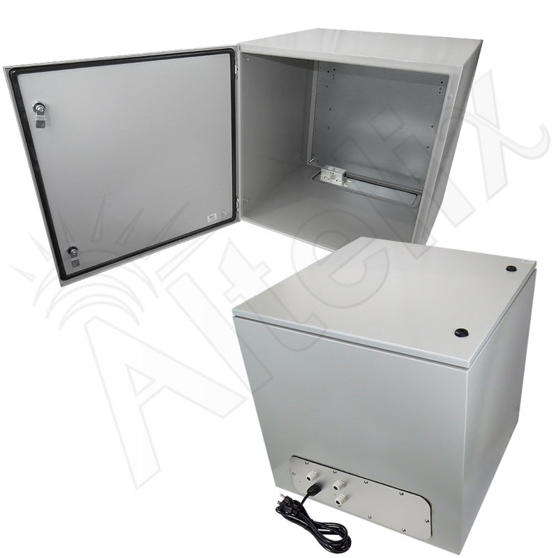 Altelix 24x24x24 NEMA 4X Steel Weatherproof Enclosure with Single 120 ...