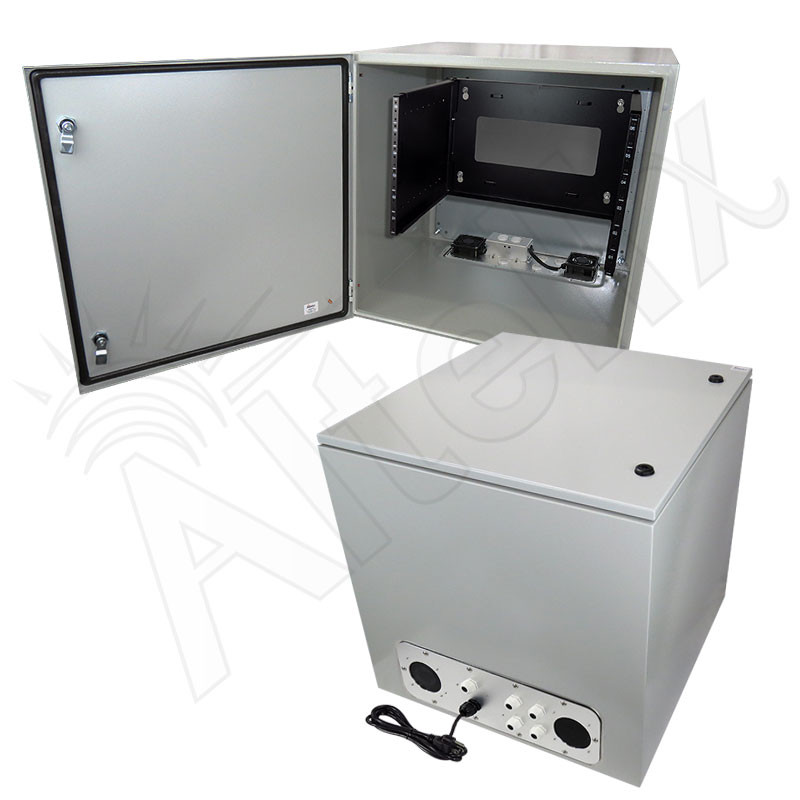 Altelix 24x24x24 19" Wide 6U Rack Steel Weatherproof NEMA Enclosure ...