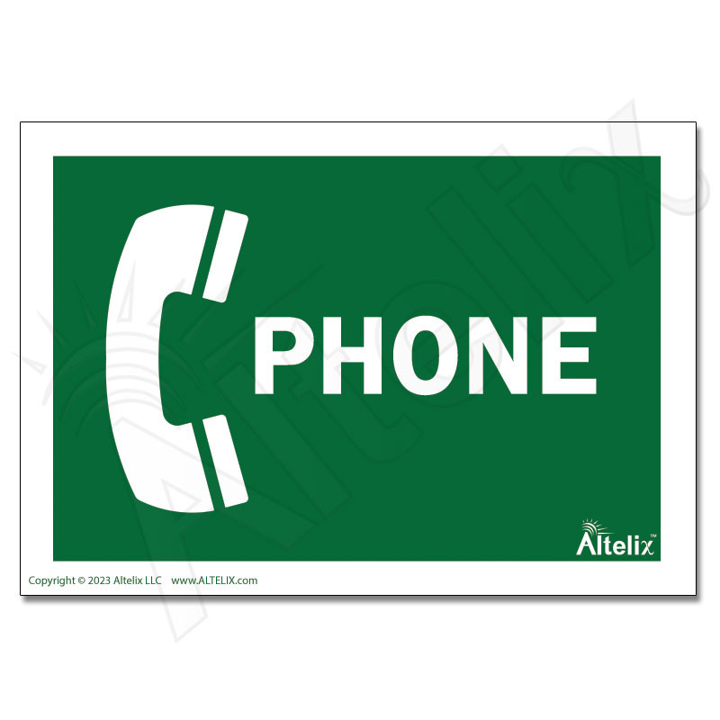 Service Phone Label - Weatherproof Vinyl 5 x 3.5 Inch - 6-Pack - Altelix