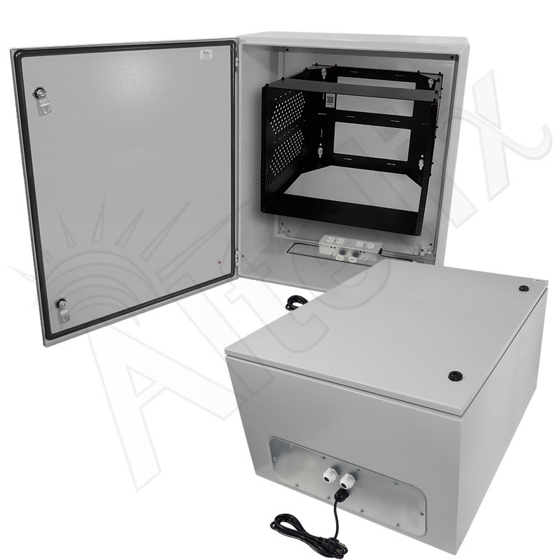Altelix 28x24x16 NEMA 4X Steel Weatherproof Enclosure with Heavy Duty ...