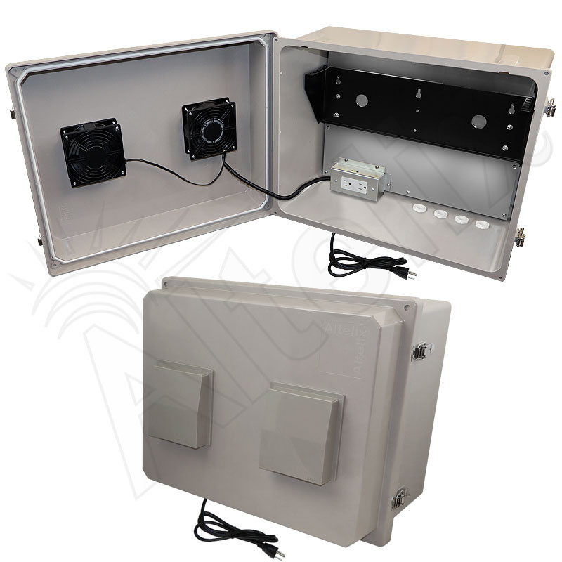 Altelix 16x20x12 Fiberglass Weatherproof Vented NEMA Enclosure with 19 ...