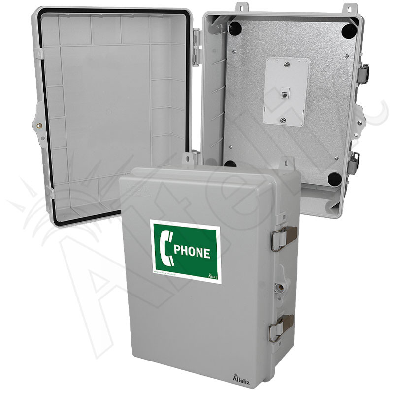 Altelix Weatherproof NEMA 4X Phone Call Box, 14x11x7 with Phone Label ...