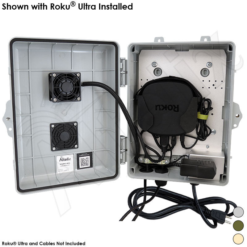 Altelix Weatherproof Enclosure for Roku® Ultra with Cooling Fan, 120VAC ...