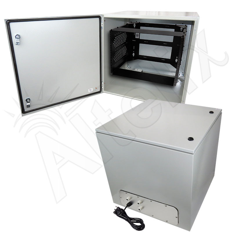 Altelix 24x24x24 NEMA 4X Steel Weatherproof Enclosure with Heavy Duty ...