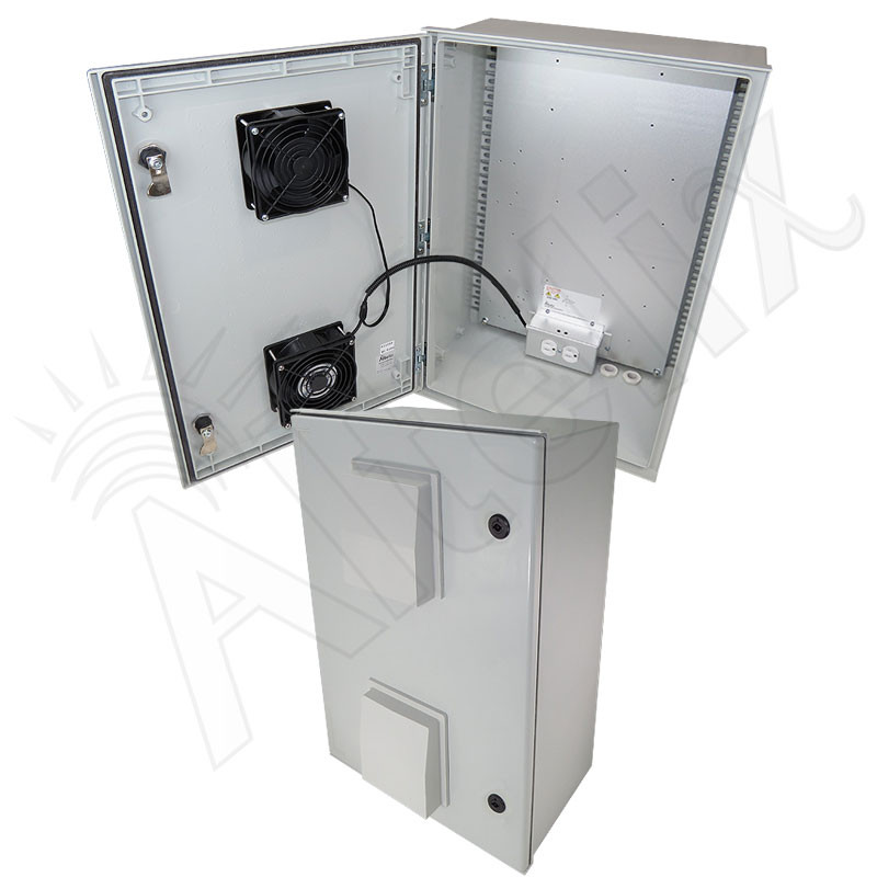 Altelix 24x16x9 Vented Fiberglass Weatherproof NEMA Enclosure with Dual ...