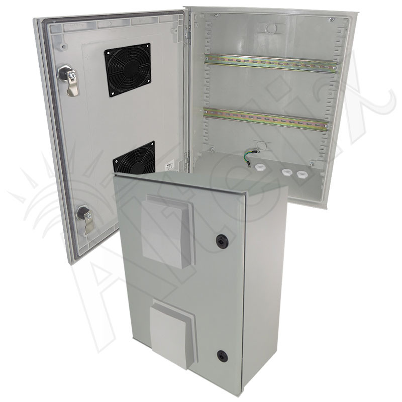 Altelix 20x16x8 Vented Industrial DIN Rail Fiberglass Weatherproof NEMA ...
