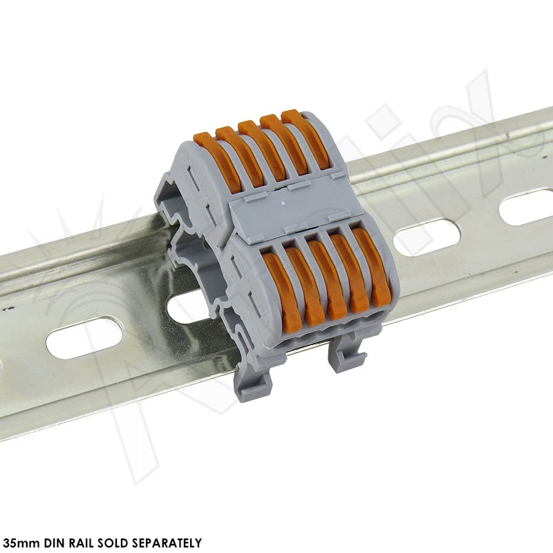 5-Conductor DIN Rail Mount Quick Splicing Connector - Altelix