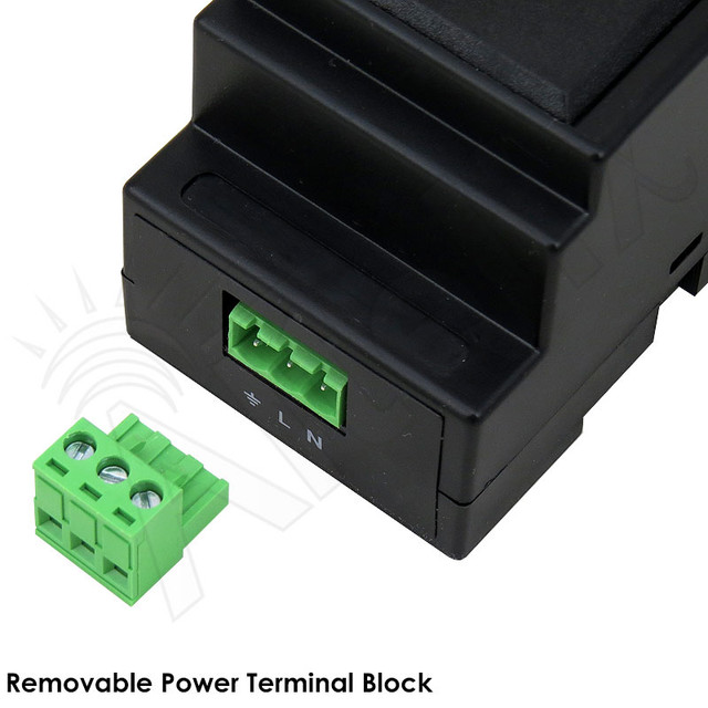 DIN Rail Mounted 3 Prong USA Grounded AC Power Receptacle with ...