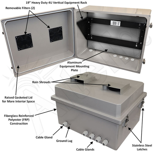 Weatherproof NEMA Enclosures for 19" Equipment Racks