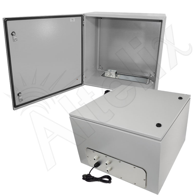 Altelix 24x24x16 NEMA 4X Steel Weatherproof Enclosure with Single 120 ...