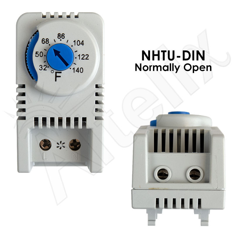 DIN Rail Mount Thermostat Temperature Control with Fahrenheit Scale -32 ...