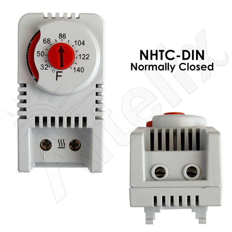 DIN Rail Mount Thermostat Temperature Control with Fahrenheit Scale -32 ...
