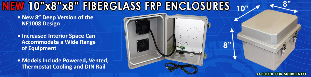 New NF100808 10x8x8 Series Fiberglass FRP NEMA Weatherproof Enclosures ...