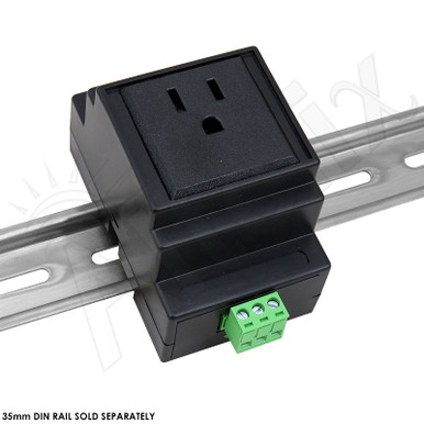 DIN Rail Mounted 3 Prong USA Grounded AC Power Receptacle with ...