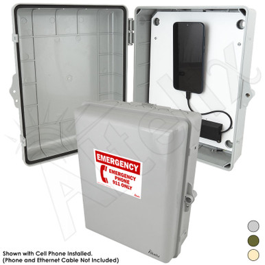 Altelix PoE Weatherproof Emergency Phone Call Box for Cell Phones with ...