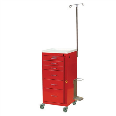 Harloff Mini Line Emergency Cart, Six Drawer with Breakaway Lock ...