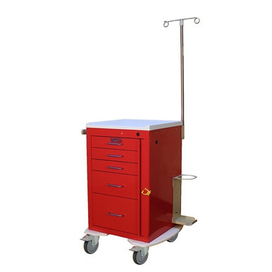 Harloff Emergency Cart, Five Drawers with Breakaway Lock, Stabilizing ...