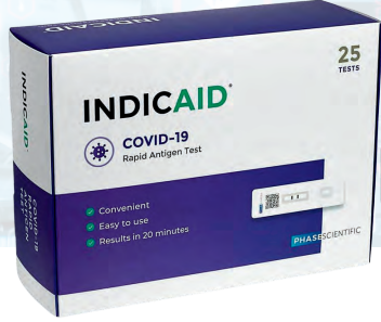 Indicaid® Covid-19 Rapid Antigen Test for POC, 25 tests/kit