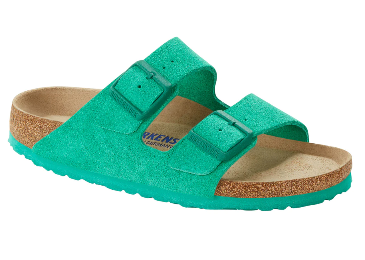 Birkenstock Arizona Sfb Suede Leather Bold Green Passport Surf Devonport